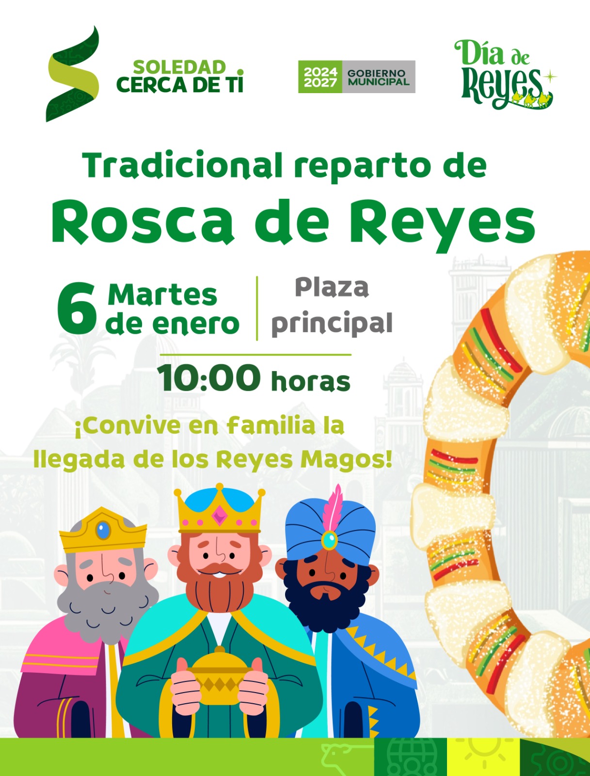 Soledad invita a disfrutar la tradicional Partida de Rosca de Reyes