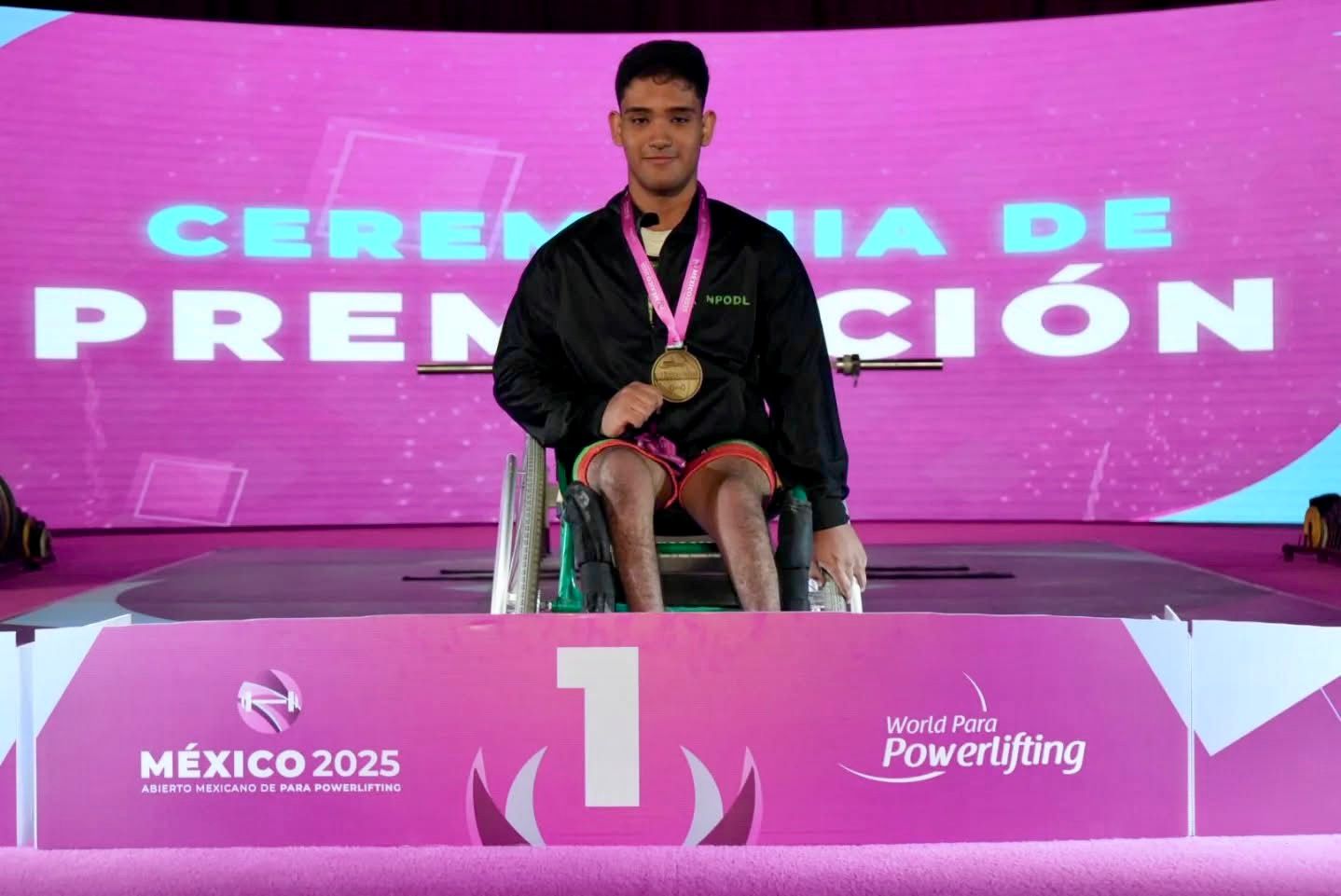 Jesús Ponce pone en alto a San Luis Potosí con oro en para powerlifting